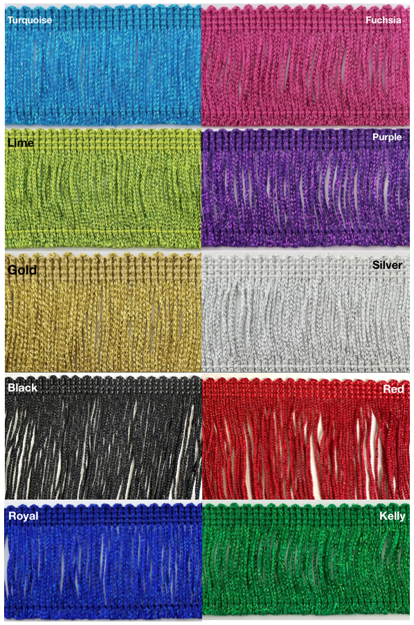 4" Metallic Chainette Fringe - 4 Continuous Yards - Many Color Options